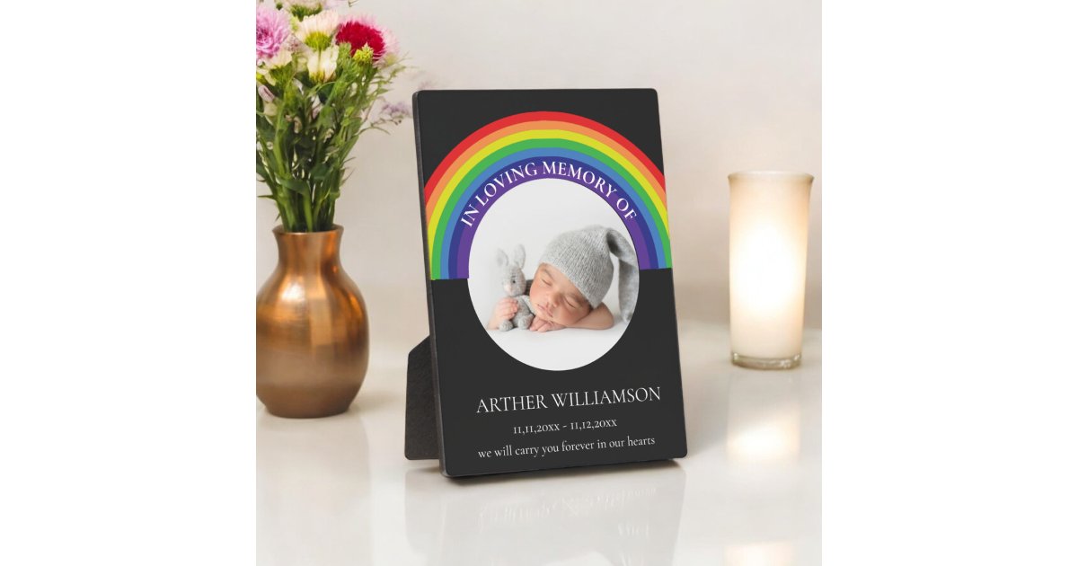 In loving memory of child memorial photo plaque | Zazzle