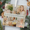 In Loving Memory of Grandma Modern Photo Collage Glass Ornament | Zazzle