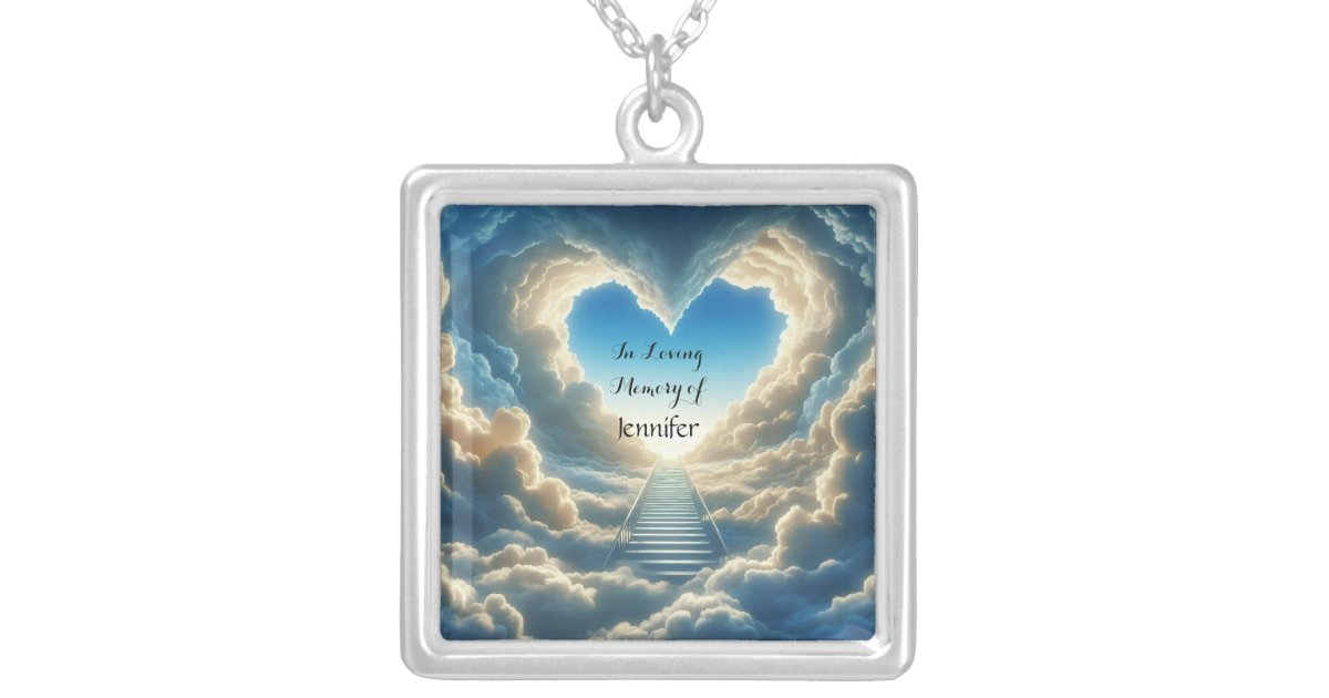 In Loving Memory of Memorial Heart Necklace | Zazzle