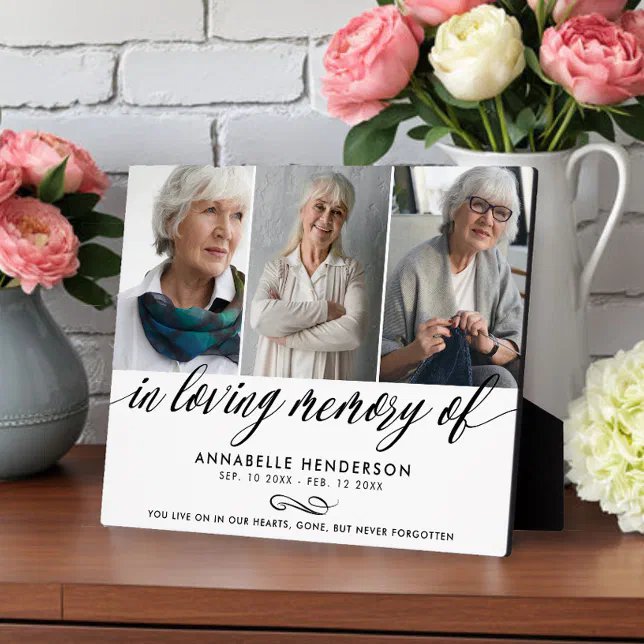 In Loving Memory Of Memorial Photo Collage Plaque | Zazzle