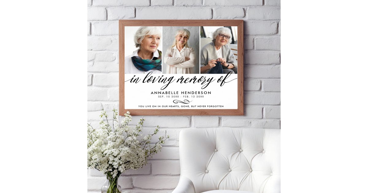 In Loving Memory Of Memorial Service Photo Poster | Zazzle