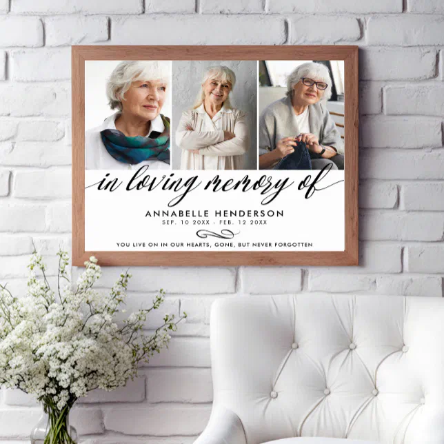 In Loving Memory Of Memorial Service Photo Poster | Zazzle