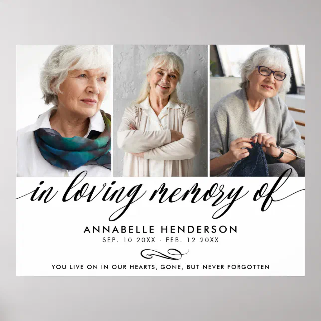 In Loving Memory Of Memorial Service Photo Poster | Zazzle