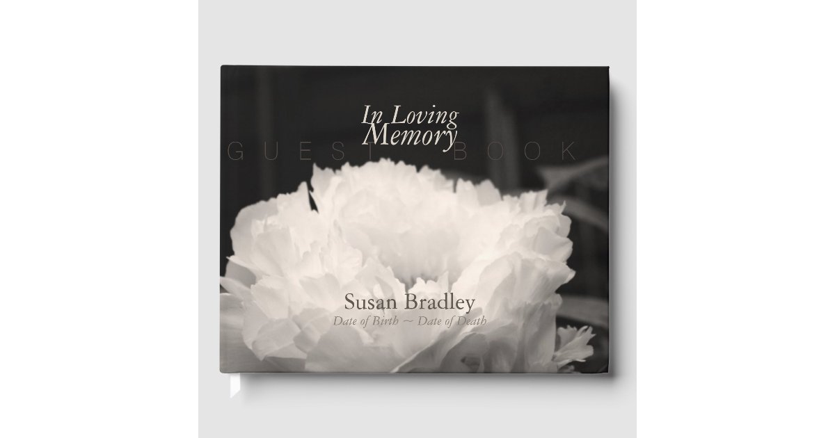 In Loving Memory Peony Funeral Guest Book 1 | Zazzle