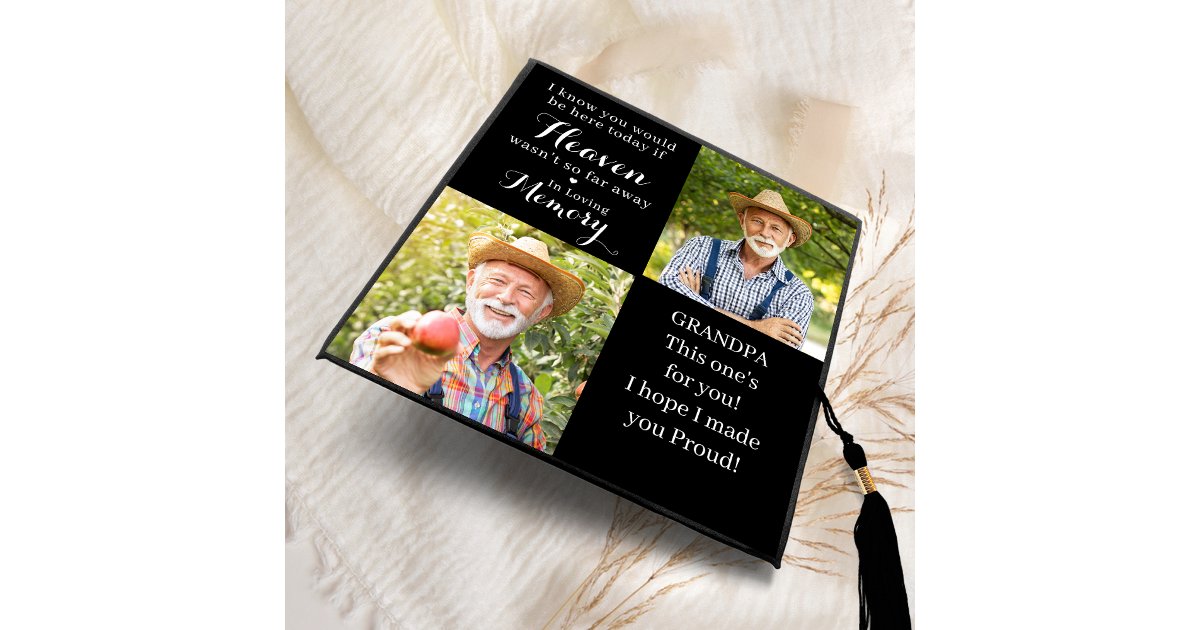 In Loving Memory Personalized 2 Photo Graduate Graduation Cap Topper ...
