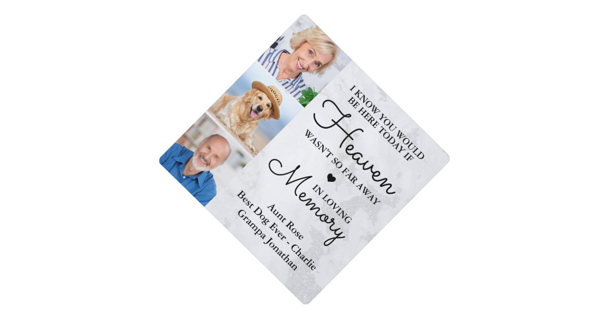 In Loving Memory Personalized 3 Photo Memorial Graduation Cap Topper ...