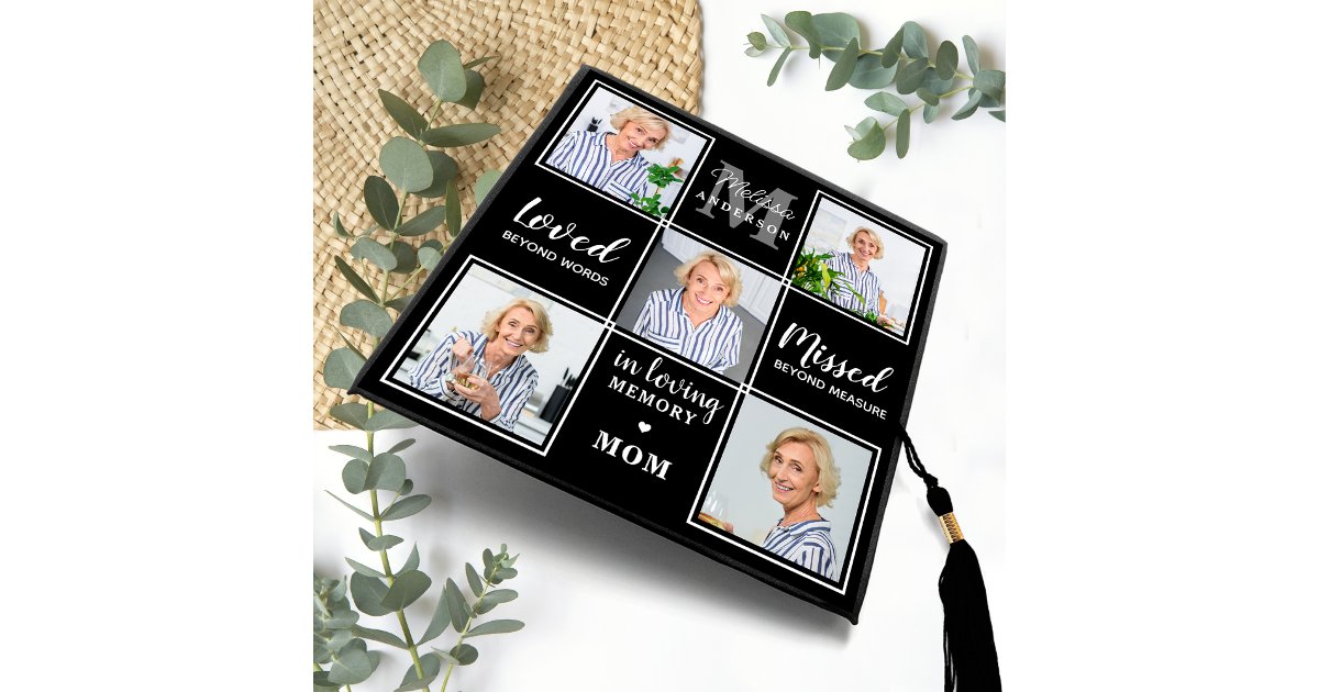 In Loving Memory Personalized 5 Picture Memorial Graduation Cap Topper ...