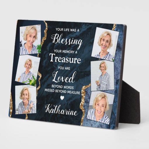 In Loving Memory Personalized 6 Picture Memorial Plaque | Zazzle