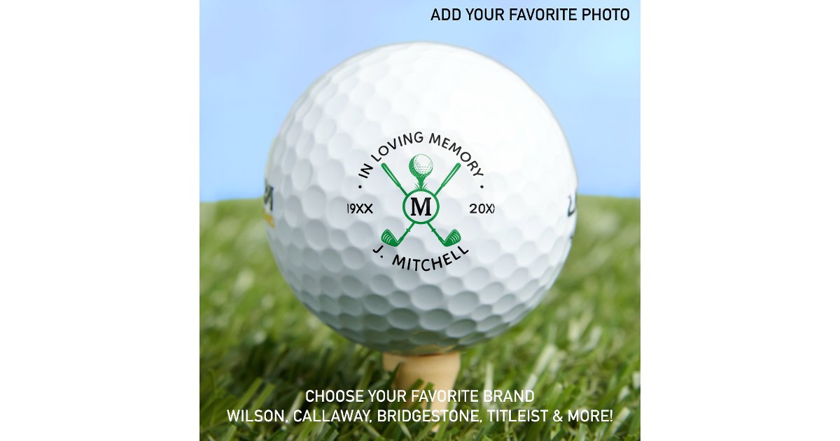In Loving Memory Personalized Golfer Memorial Golf Balls | Zazzle