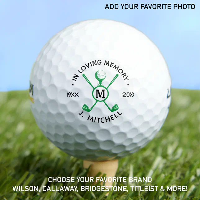 In Loving Memory Personalized Golfer Memorial Golf Balls | Zazzle
