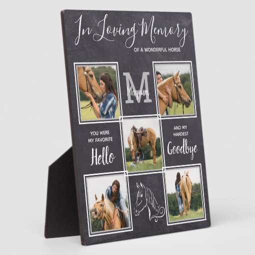 In Loving Memory Personalized Horse Memorial Photo Plaque | Zazzle