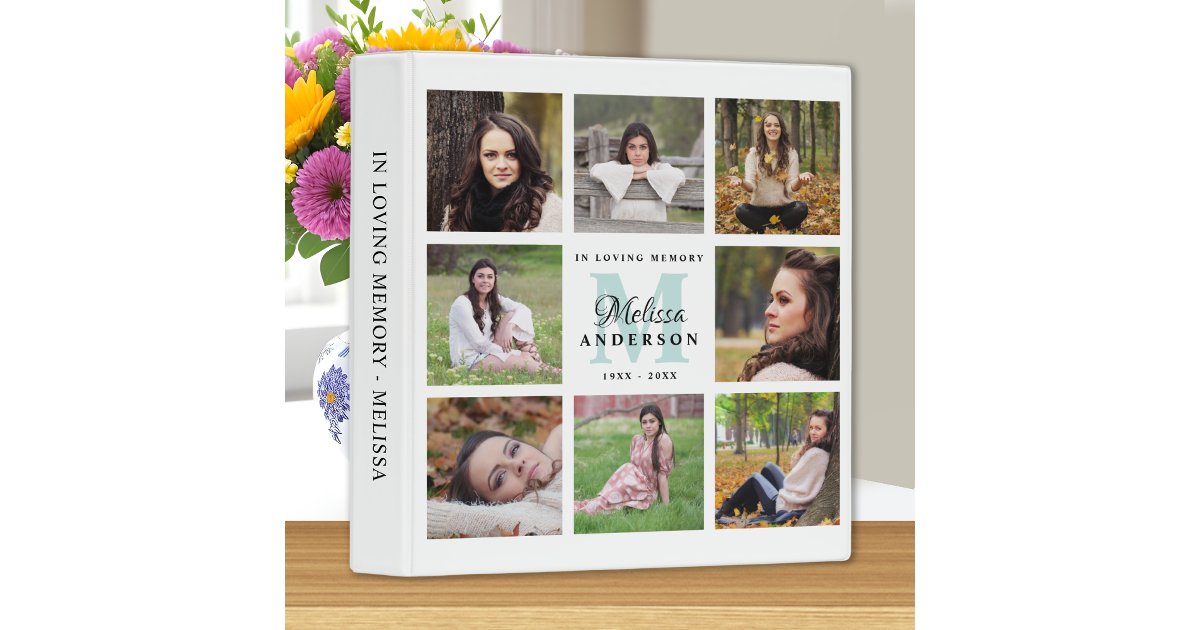 In Loving Memory Personalized Memorial Photo Album 3 Ring Binder | Zazzle
