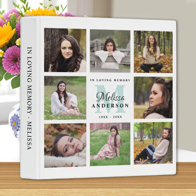 In Loving Memory Personalized Memorial Photo Album 3 Ring Binder | Zazzle