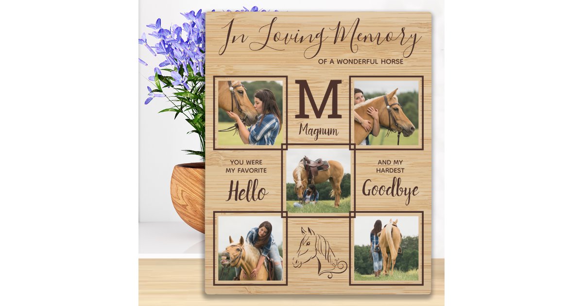 In Loving Memory Personalized Pet Horse Memorial Plaque | Zazzle