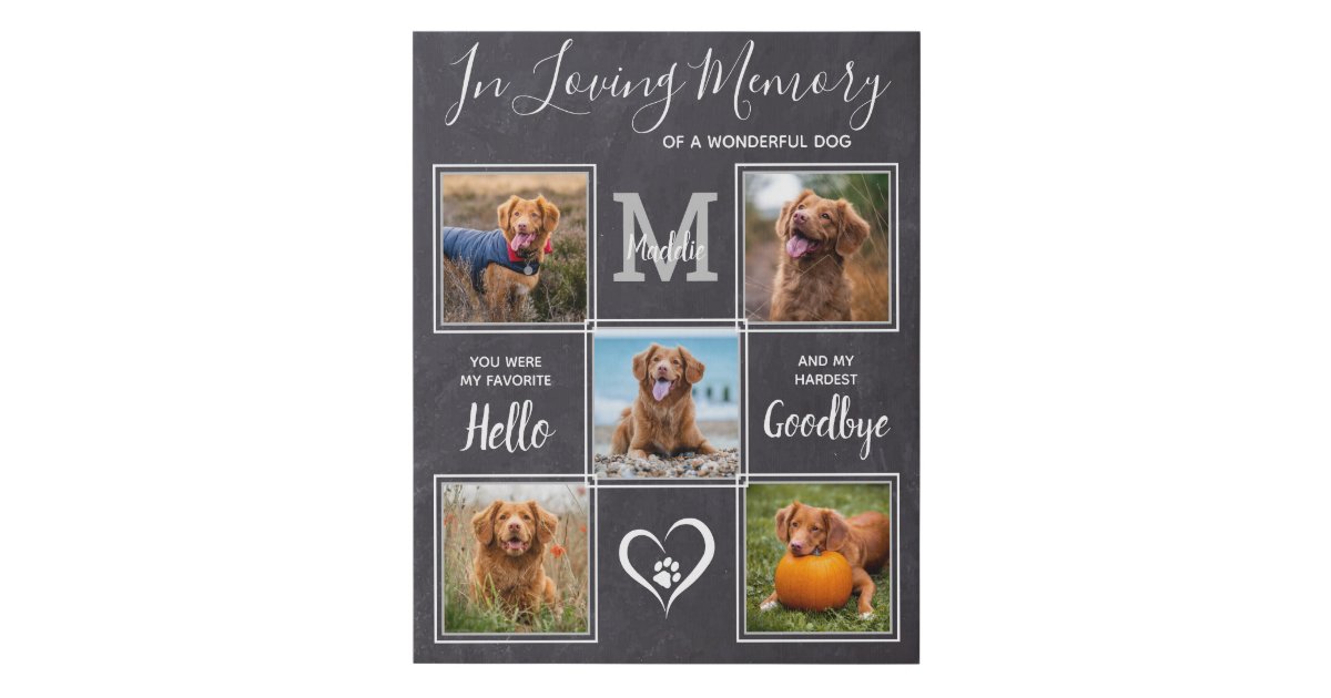 In Loving Memory Personalized Pet Photo Memorial Faux Canvas Print | Zazzle