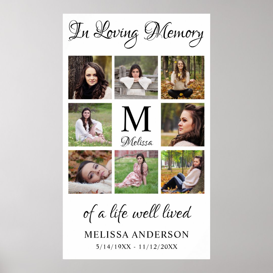 In Loving Memory Personalized Photo Funeral Poster | Zazzle