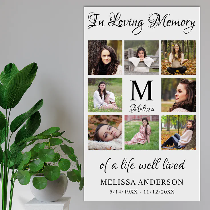 In Loving Memory Personalized Photo Funeral Poster | Zazzle