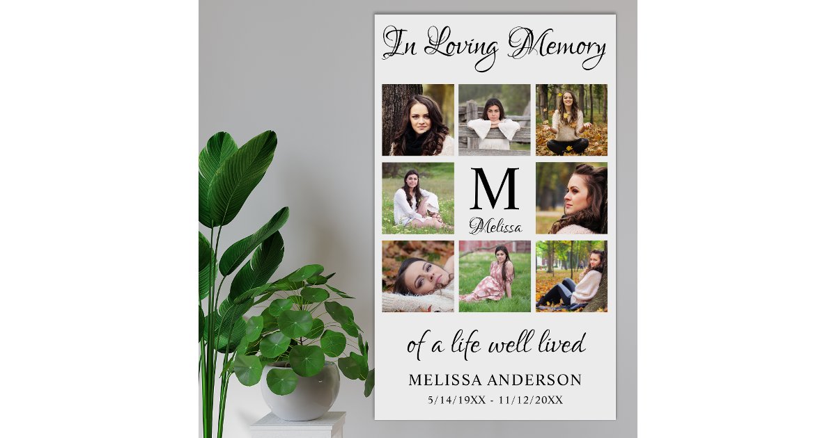 In Loving Memory Personalized Photo Funeral Poster | Zazzle