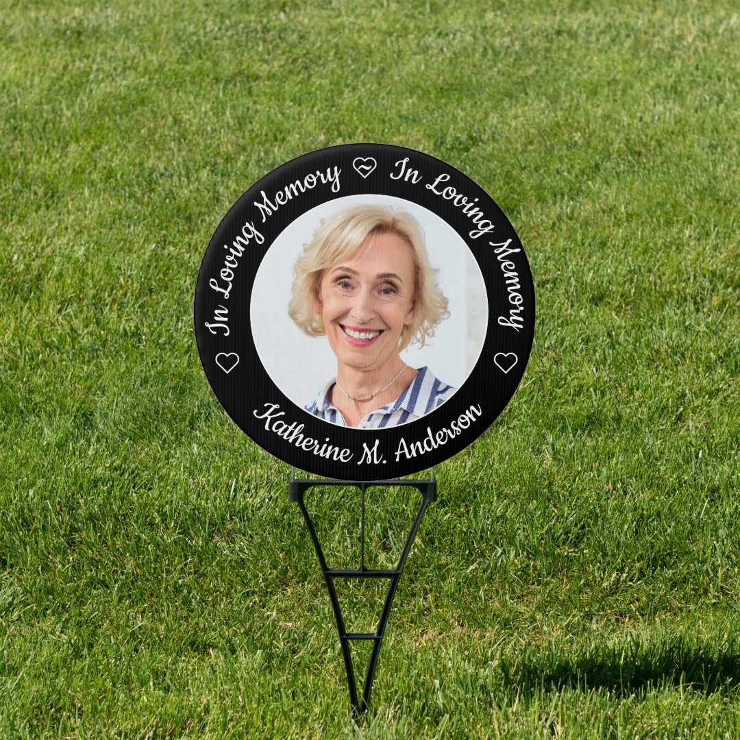 In Loving Memory Personalized Photo Memorial Sign | Zazzle