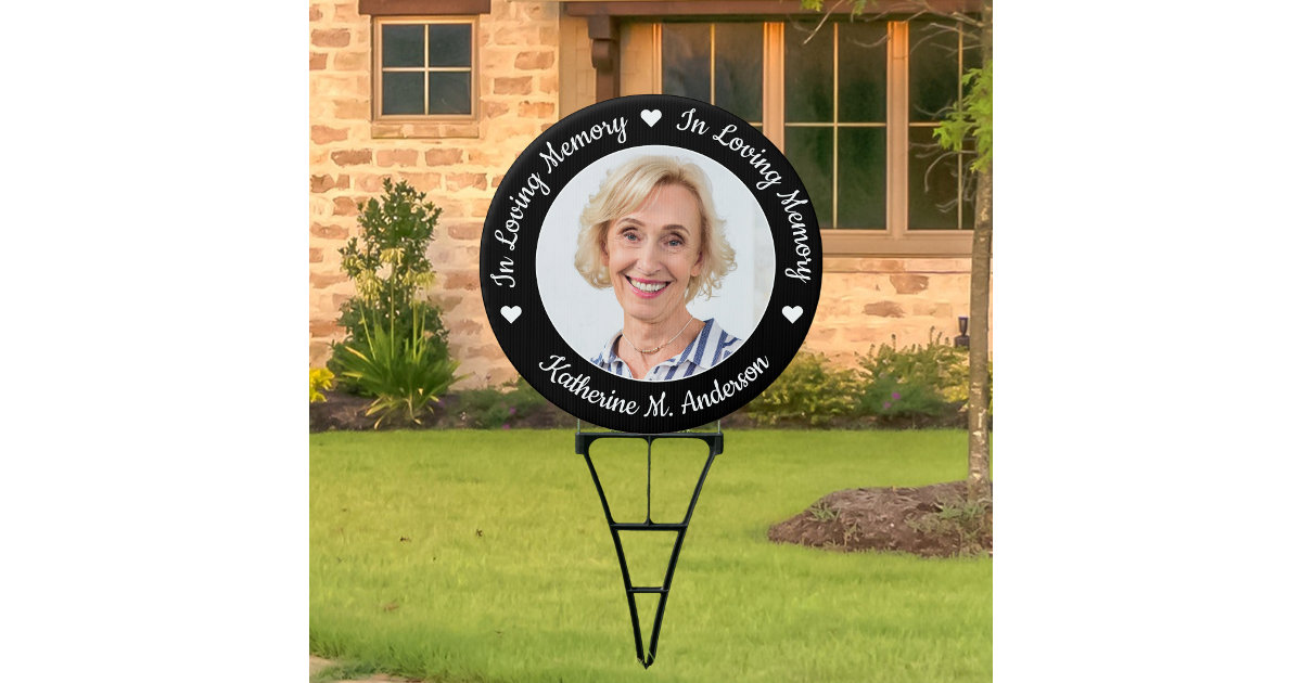 In Loving Memory Personalized Photo Memorial Sign | Zazzle