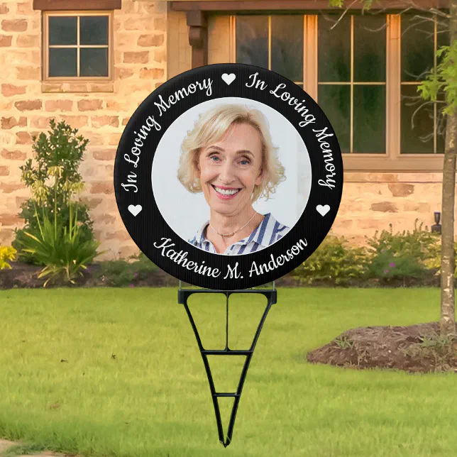 In Loving Memory Personalized Photo Memorial Sign | Zazzle