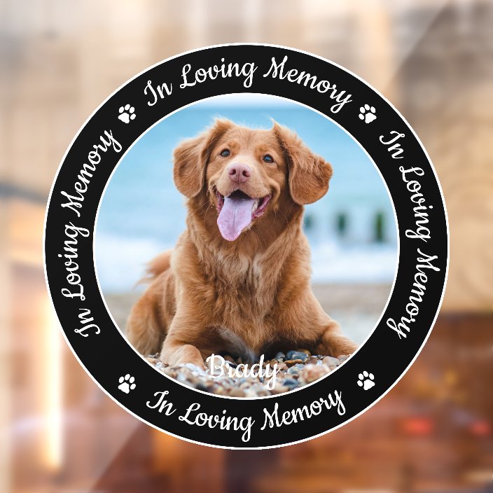 In Loving Memory Personalized Photo Pet Memorial Window Cling | Zazzle.com