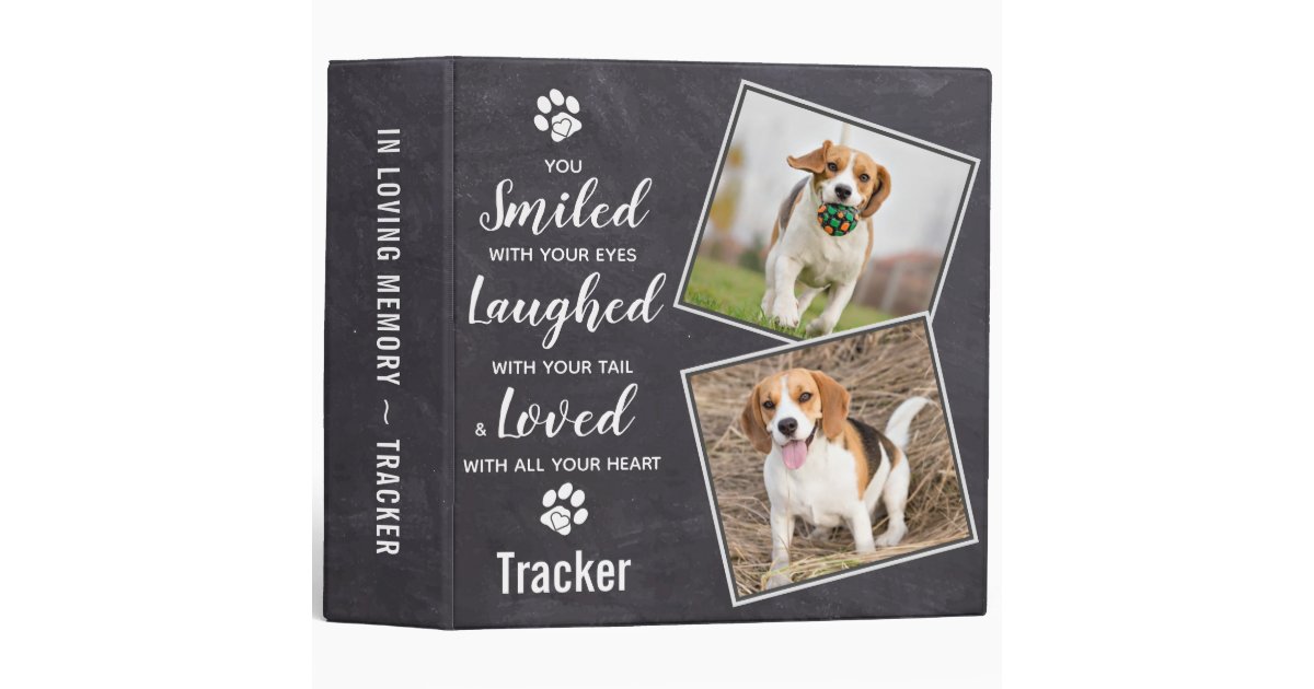 In Loving Memory Pet Dog Memorial Photo Album 3 Ring Binder | Zazzle