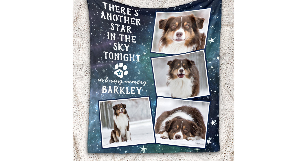 In Loving Memory Pet Dog Memorial Photo Collage Fleece Blanket | Zazzle