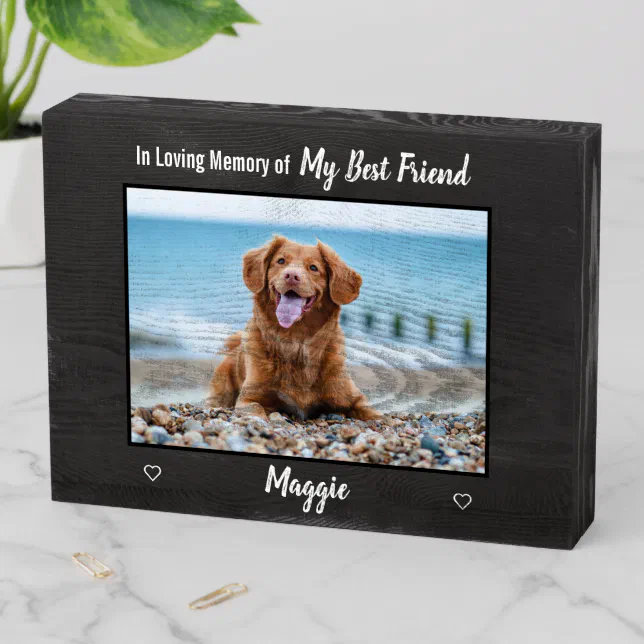 In Loving Memory Pet Dog Memorial Wooden Box Sign | Zazzle