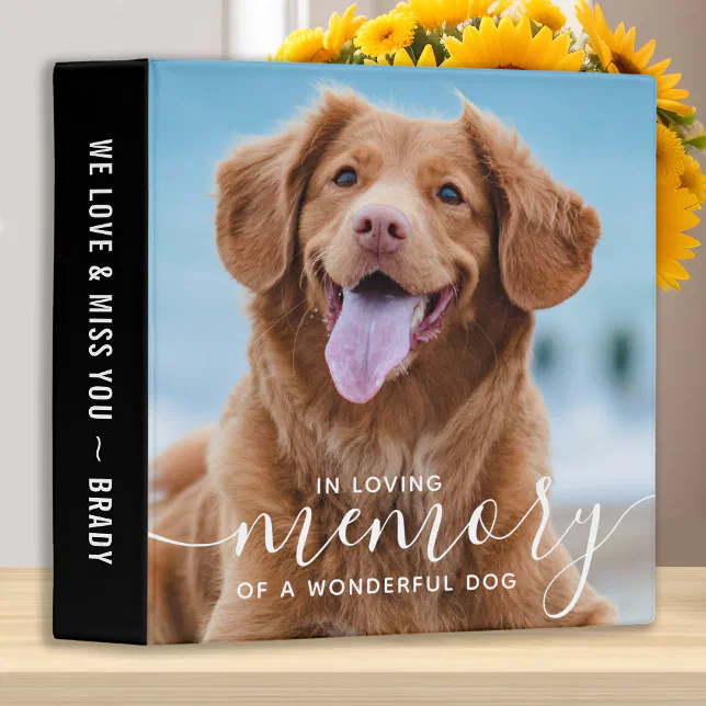 In Loving Memory Pet Memorial Photo Album 3 Ring Binder | Zazzle