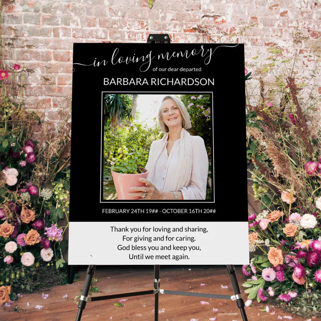 In Loving Memory Photo and Memorial Verse Funeral Foam Board | Zazzle