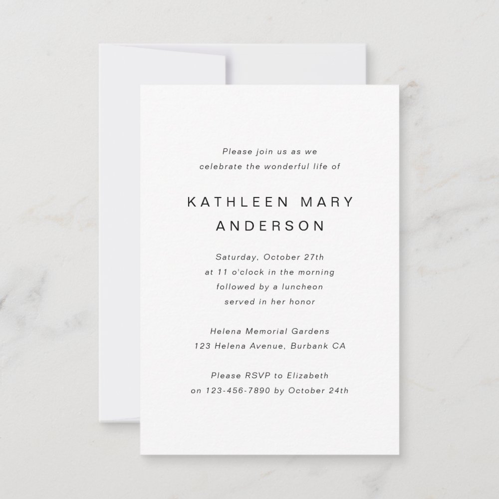 In Loving Memory | Photo Arch Funeral Memorial Invitation - Snuggle ...