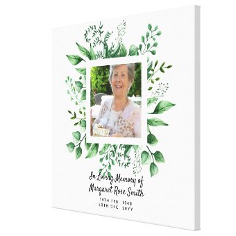 In Loving Memory PHOTO Bereavement Loss Memorial Canvas Print | Zazzle