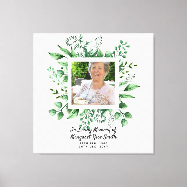 In Loving Memory PHOTO Bereavement Loss Memorial Canvas Print | Zazzle