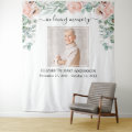 In Loving Memory Photo Blush Pink Peony Memorial Tapestry | Zazzle