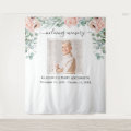 In Loving Memory Photo Blush Pink Peony Memorial Tapestry | Zazzle