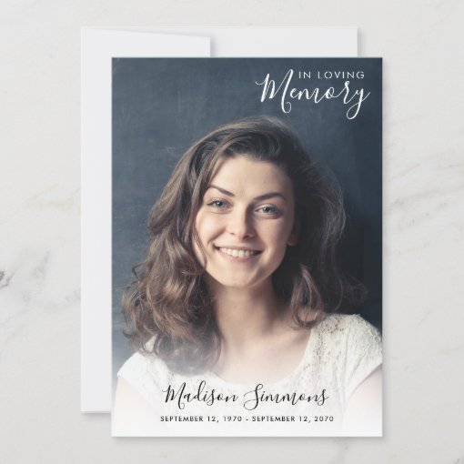 In Loving Memory Photo Celebration of Life Funeral Invitation | Zazzle