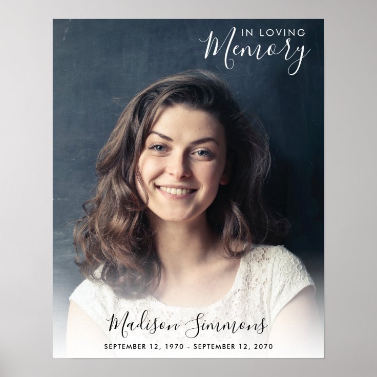 In Loving Memory Photo Celebration of Life Funeral Poster | Zazzle