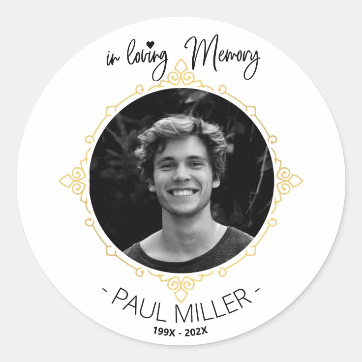 In Loving Memory Photo Classic Round Sticker | Zazzle