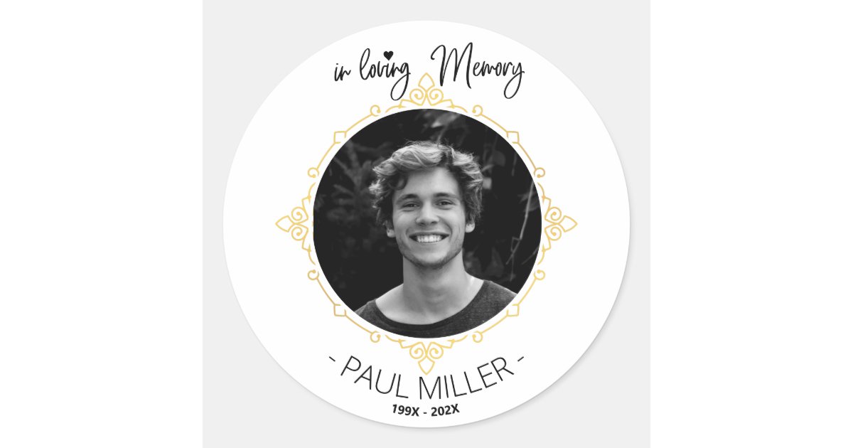 In Loving Memory Photo Classic Round Sticker | Zazzle