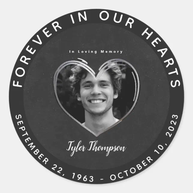 In Loving Memory Photo Classic Round Sticker | Zazzle