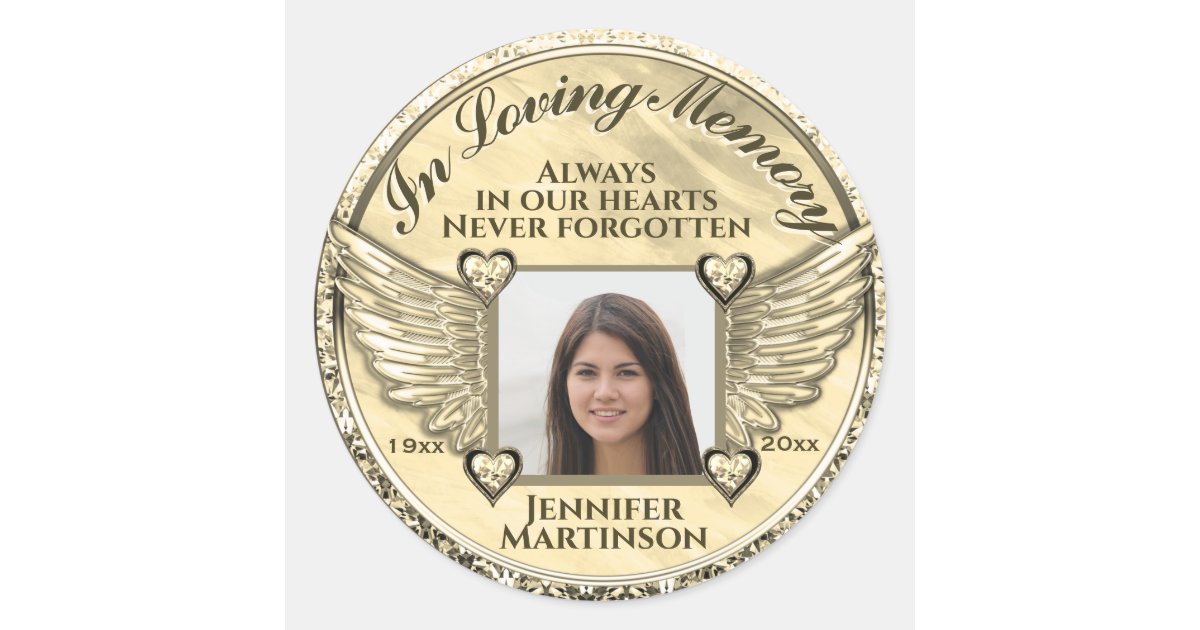 In Loving Memory Photo Classic Round Sticker | Zazzle