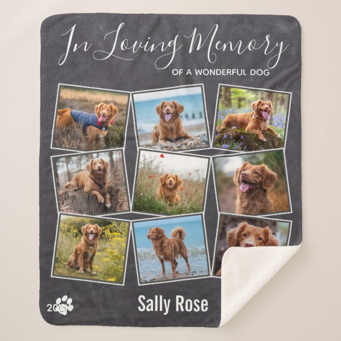 In Loving Memory Photo Collage Dog Sherpa Blanket | Zazzle.com