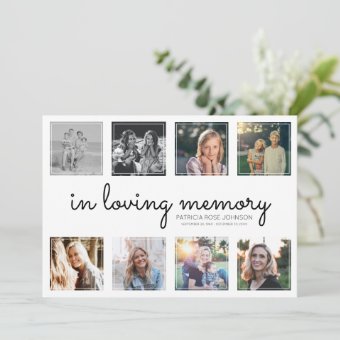 In Loving Memory Photo Collage Funeral Thank You Card | Zazzle