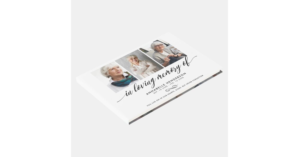 In Loving Memory Photo Collage Guest Book | Zazzle