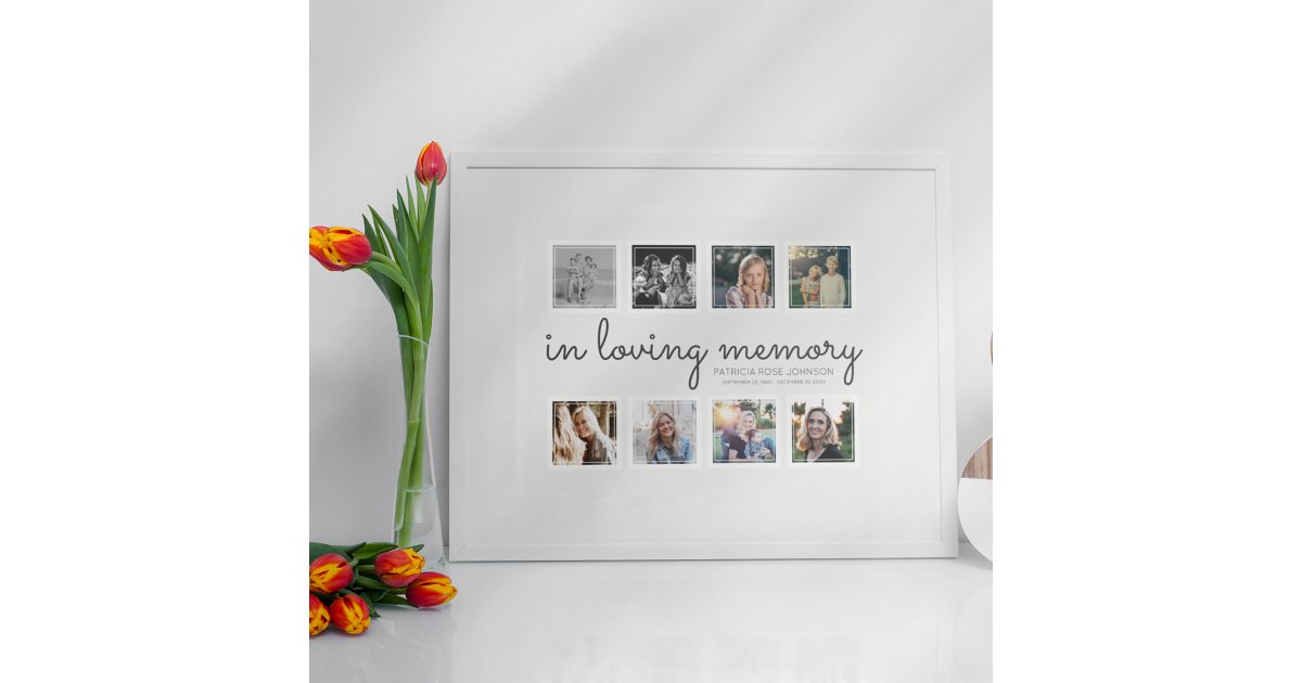 In Loving Memory Photo Collage Keepsake Tribute Poster | Zazzle