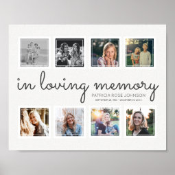 In Loving Memory Photo Collage Keepsake Tribute Poster | Zazzle