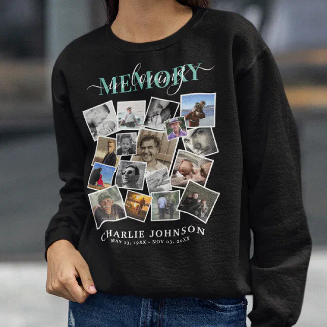 In Loving Memory Photo Collage Memorial Sweatshirt | Zazzle