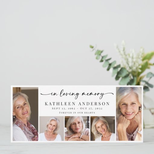 In Loving Memory Photo Collage Memorial Thank You Announcement | Zazzle