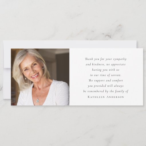 In Loving Memory Photo Collage Memorial Thank You Announcement | Zazzle